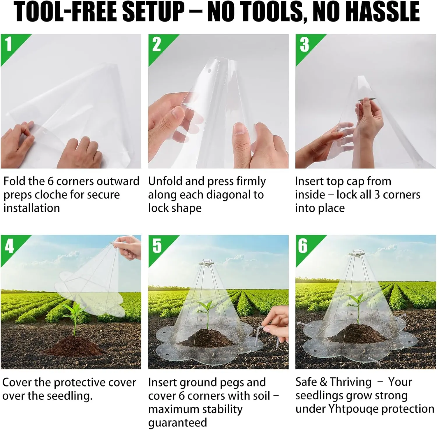 20 Pack Garden Cloches for Plants, Larger Plant Covers Freeze ...