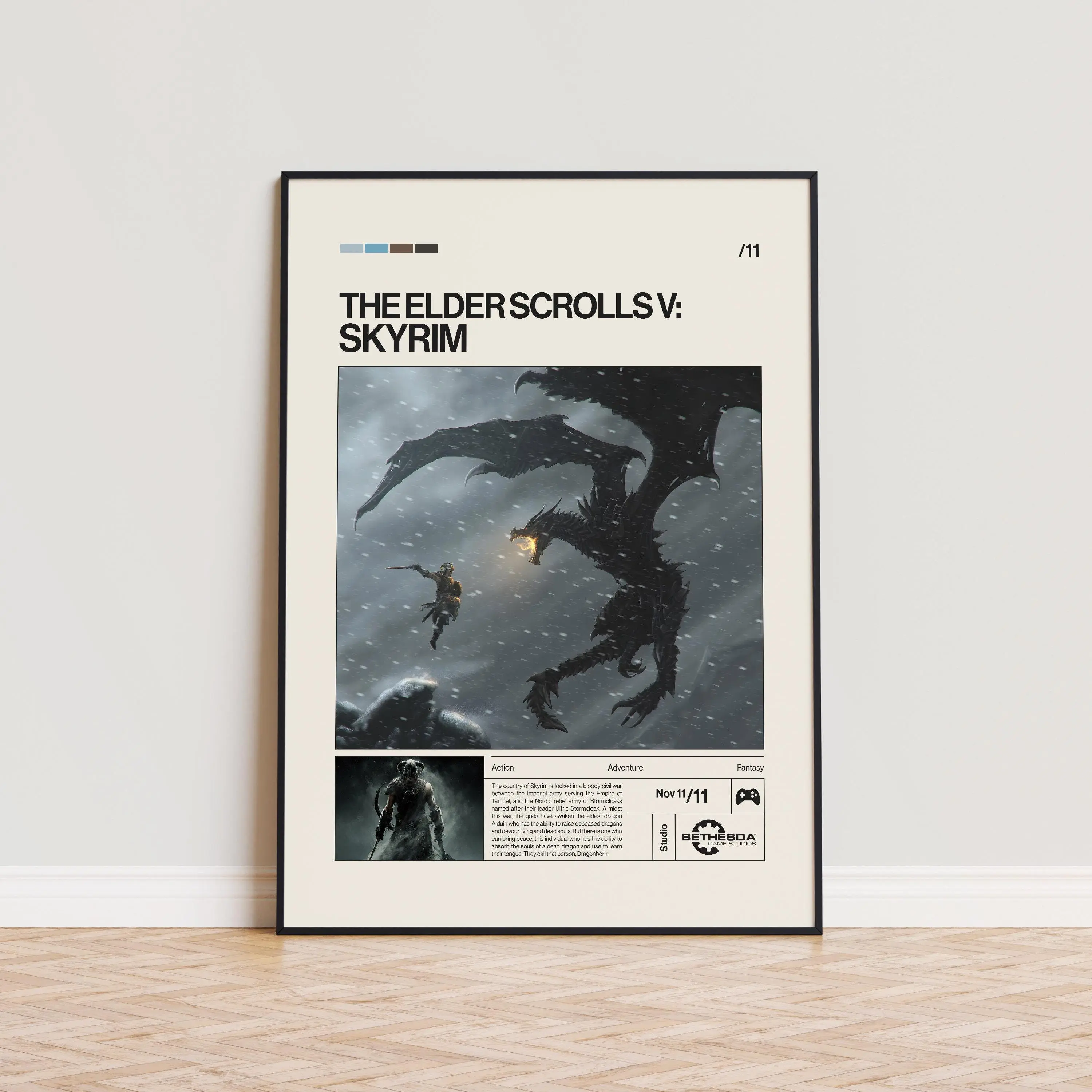 ROMULO The Elder Scrolls V - Skyrim, Video Game Poster, Minimalist Game ...