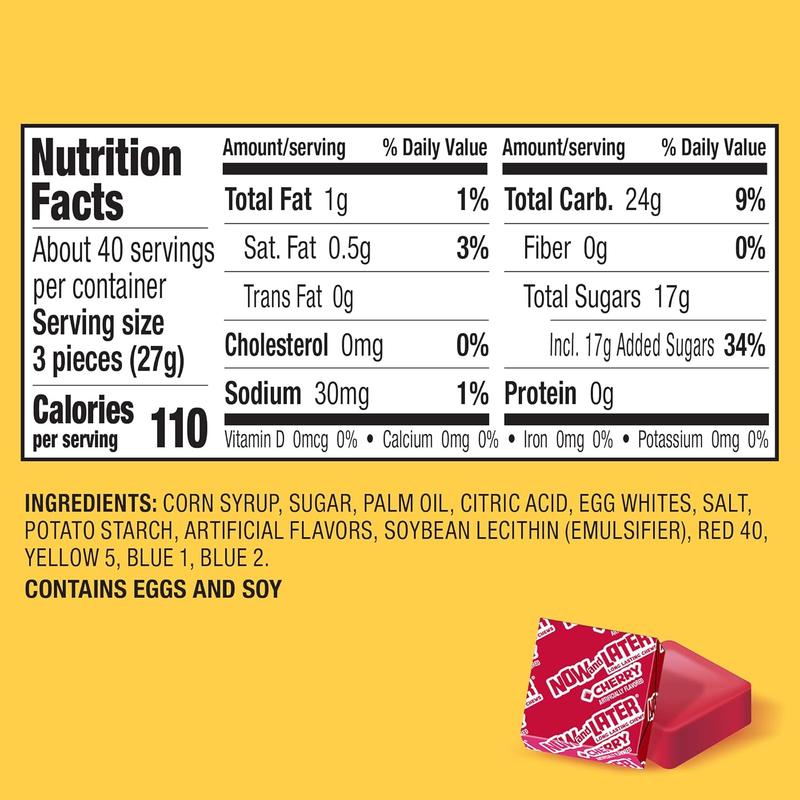 Now and Later Giant Chewy Original Mix Candy, Mixed Fruit Chew Candy ...