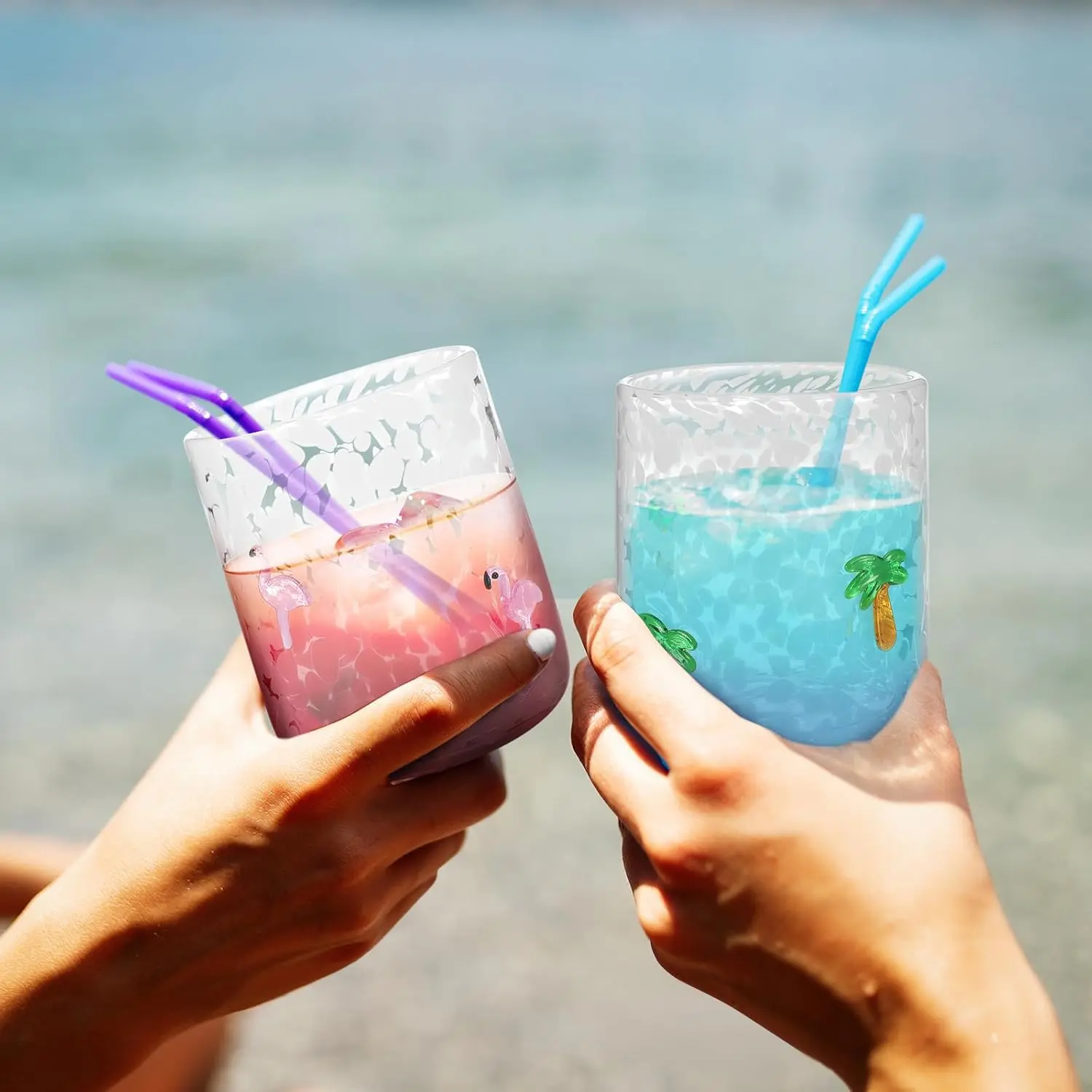14oz Classic Hawaiian Aesthetic Hand-Blown Stemless Double Old ...
