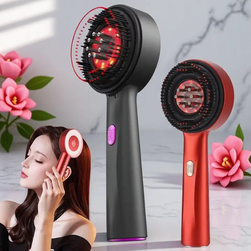 Red Light Anti-Hair Loss Electric Scalp Massager Comb - Follicle Care ...