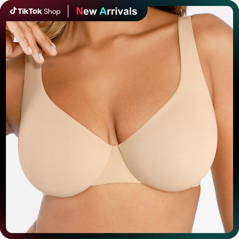 FeelinGirl Minimizer Bras for Women Comfort Underwire Balconette Bras Plus Size Full Coverage No ...