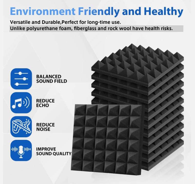 48- 96 PACK 12"X12"X2" Acoustic Foam Panel Wedge Studio Soundproofing ...