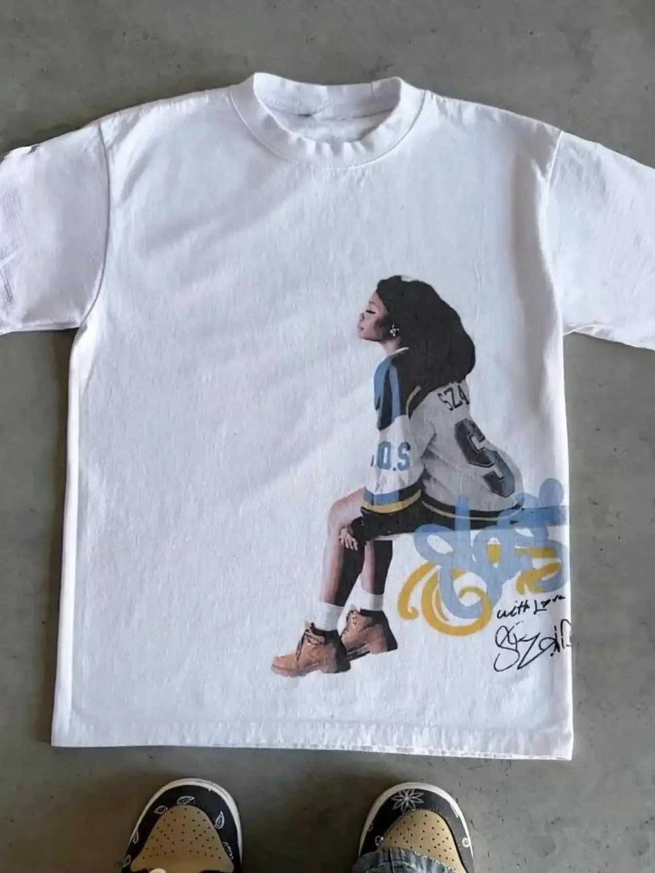 Vintage Graffiti Print Short Sleeve T-Shirt, American High Street ...