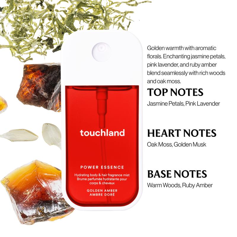Touchland Golden Amber Power Essence Body & Hair Fragrance Mist ...