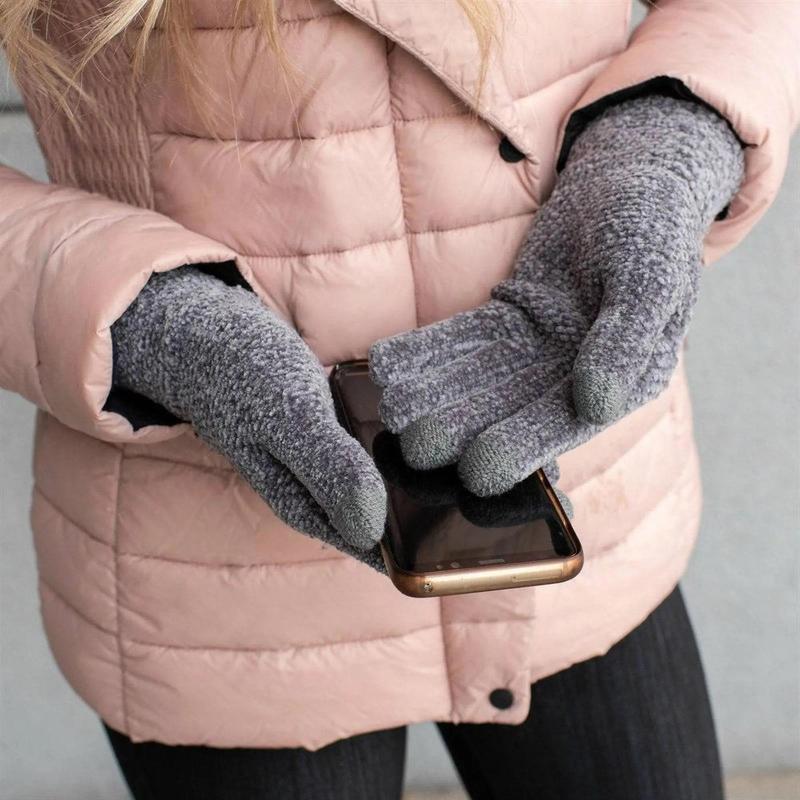 CC® Ultra-Soft Chenille Touchscreen Gloves - Stylish Winter Tech Gloves ...