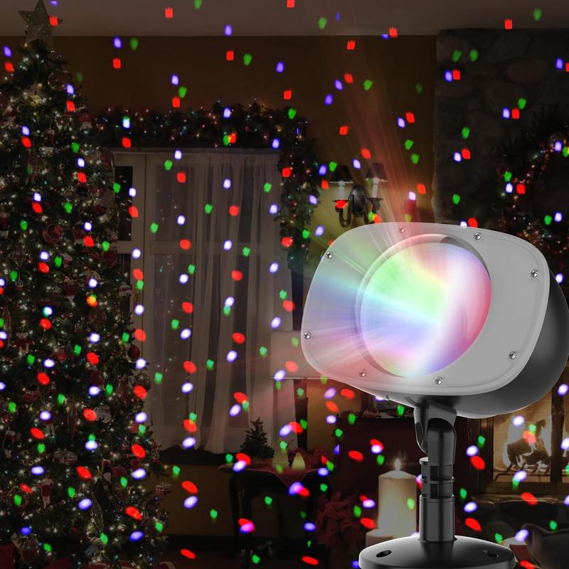 Christmas Snowfall Projector Lights Outdoor, RGBW LED Snow Projector ...