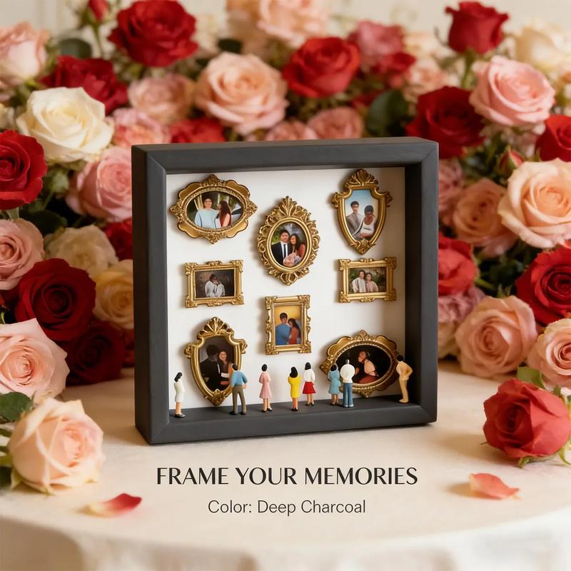 DIY Mini Museum Silhouette Box, Shadow Box Frame Kit with Gold Mini ...