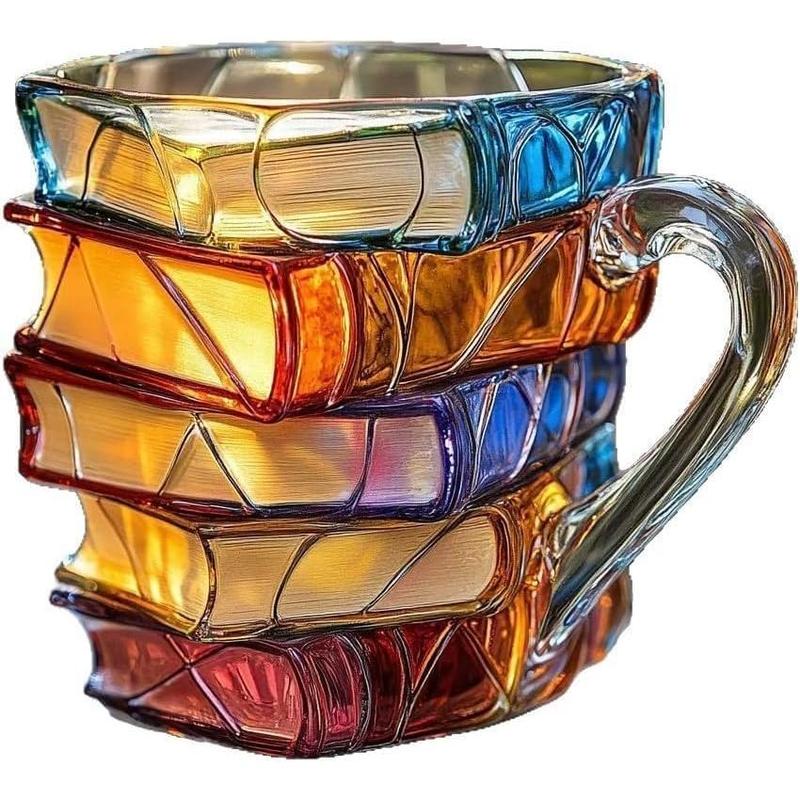 Colorful Book Cup Novelty Coffee Mug 11 Ounces Unique Design for Book ...