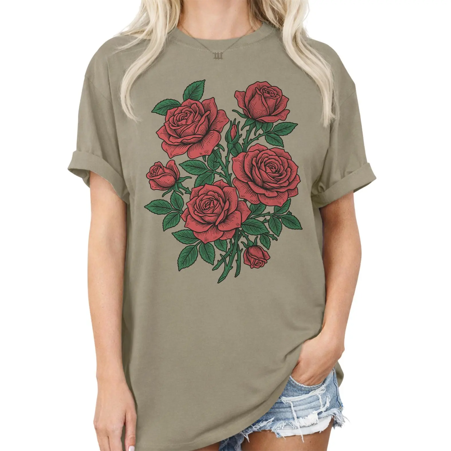 Comfort Colors Red Rose Shirt, Floral Rose Graphic Tee, Gift for Flower ...
