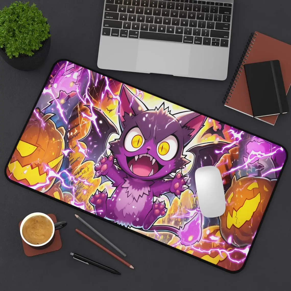 Static in the Pumpkin Patch - Spooky Anime Desk Mat - TikTok Shop