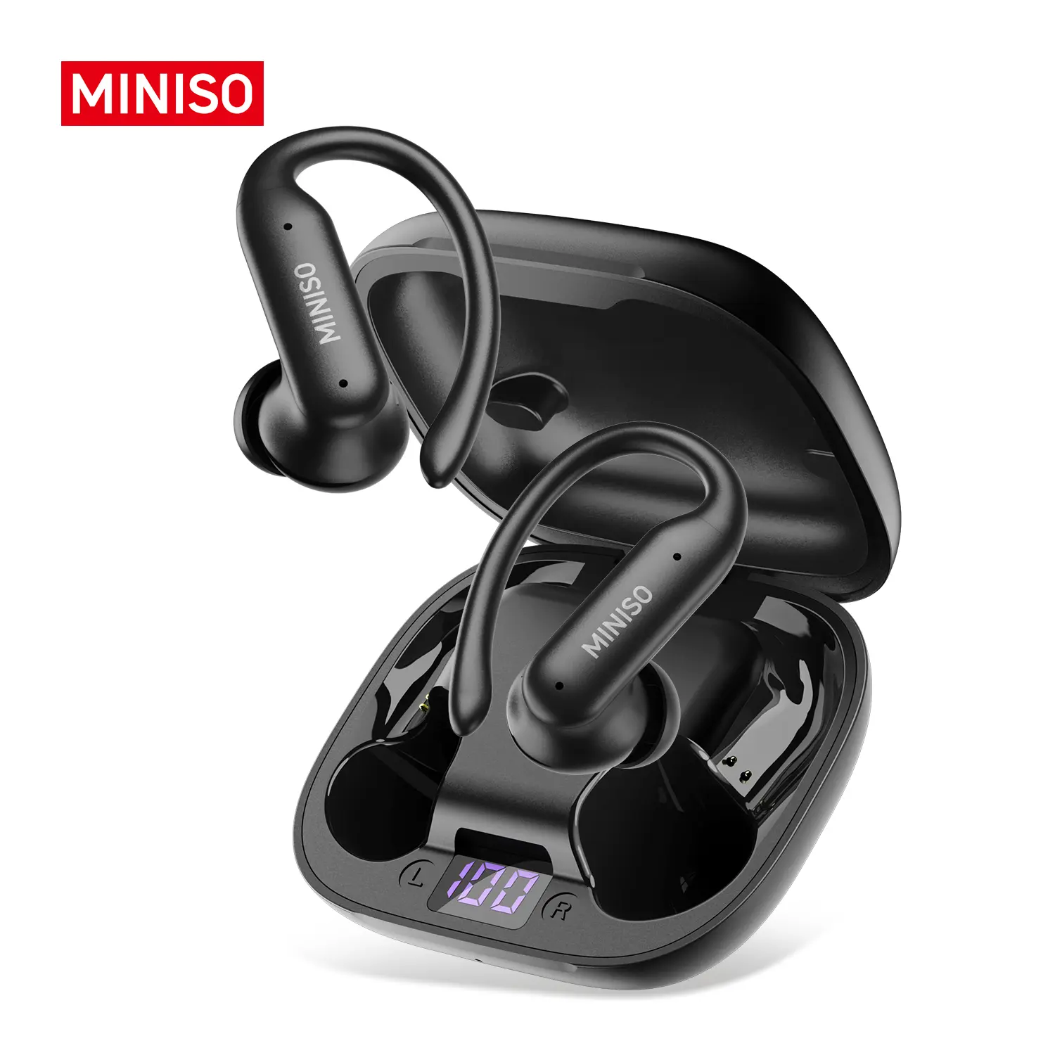 MINISO MS219 Clip-On Open Ear Headphones, Wireless Bluetooth Earbuds ...