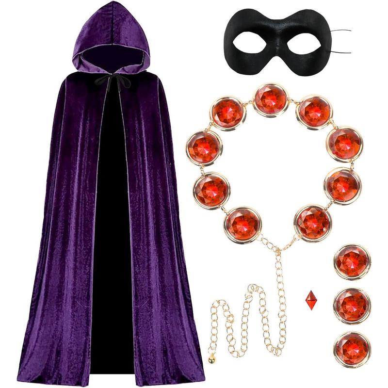 VIBEJEWELS Raven Costume for Women Halloween Cosplay, Purple Hooded ...