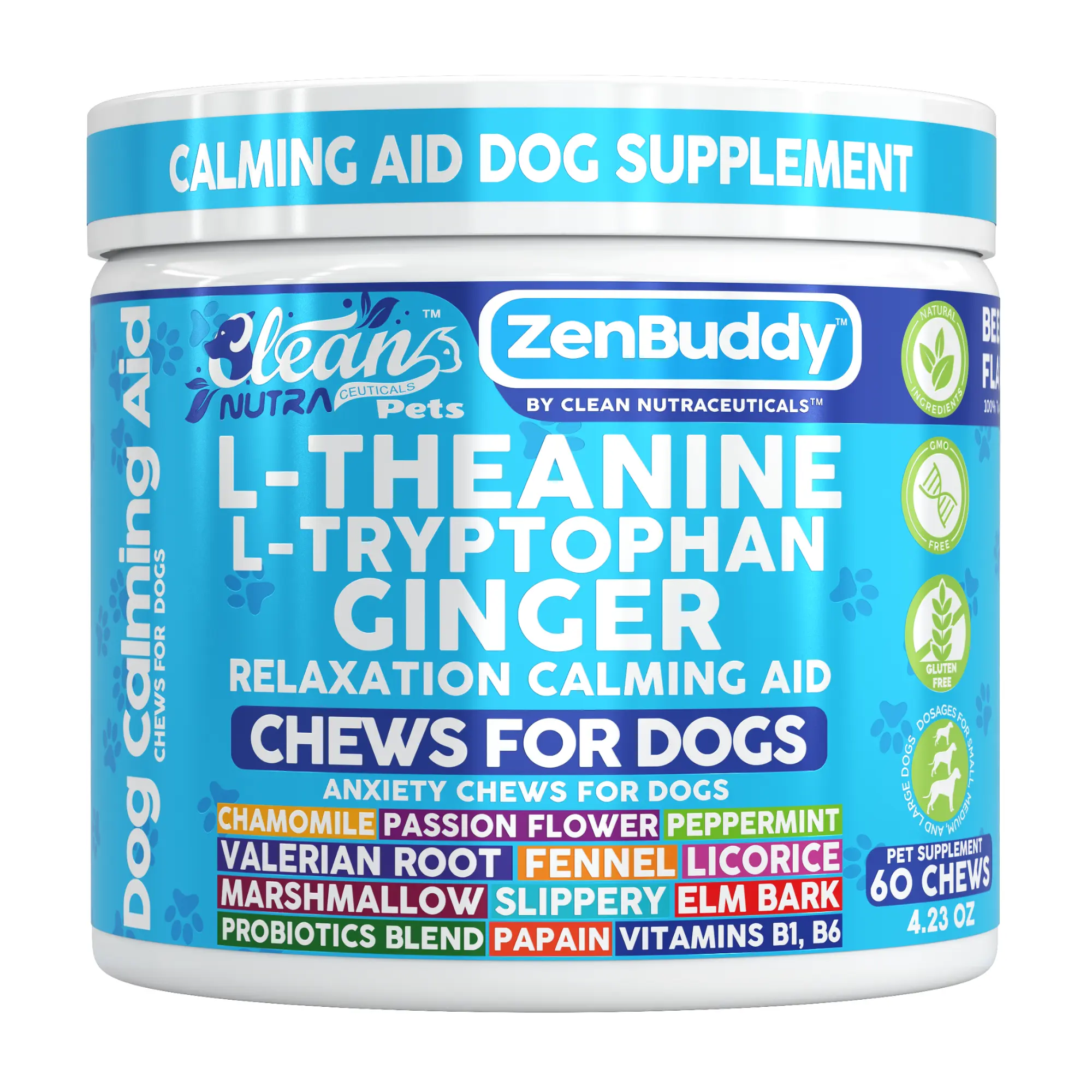 Clean Nutra L-Theanine, L-Tryptophan, Ginger, Chamomile, Passion Flower ...