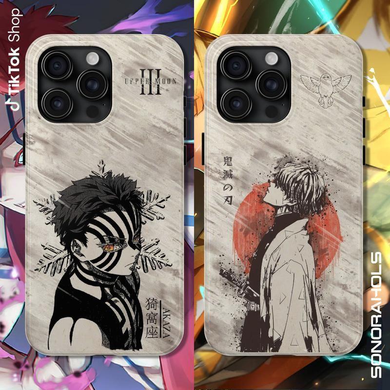 Akaza and Zenitsu Demon Slayer Kimetsu No Yaiba Phone Case, Anime Manga ...