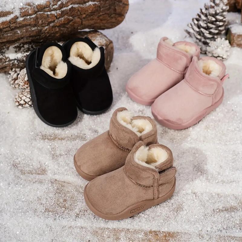 Cozy Cute Girls' Slip-On Snow Boots with Plush Lining & Thick Rubber ...