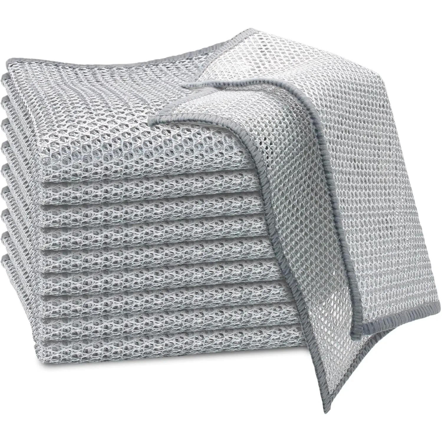 10 count Steel Wire Dishcloth Dual-Layer Wire Dishwashing Rag No ...