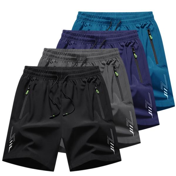 Men's Athletic Shorts Pack Of 5 in Assorted Colors with Zip Pockets and ...