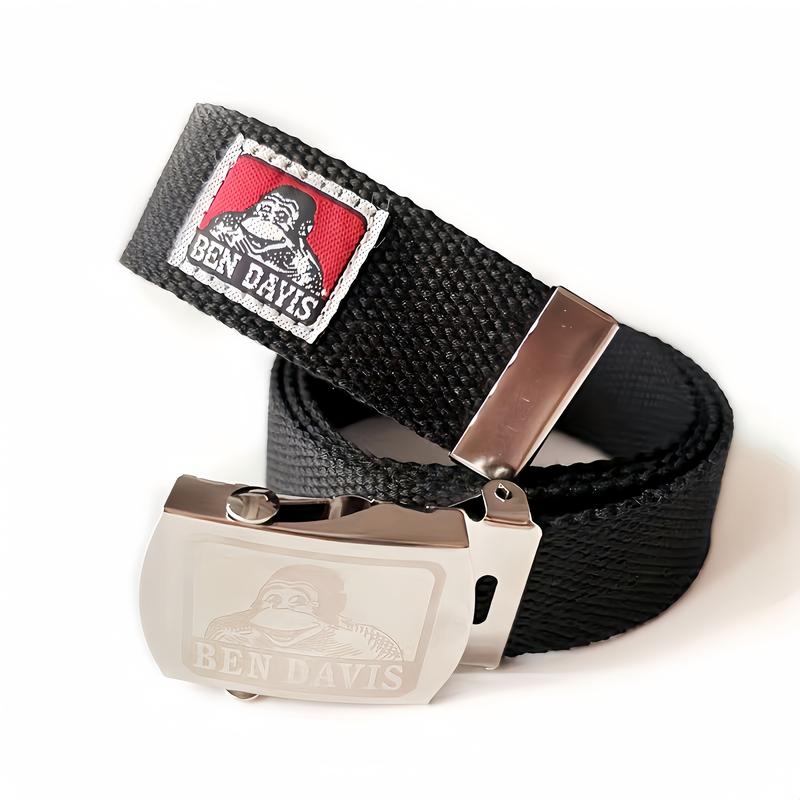 Ben Davis Men's Adjustable Canvas Belt with Easy Slide Automatic Buckle ...
