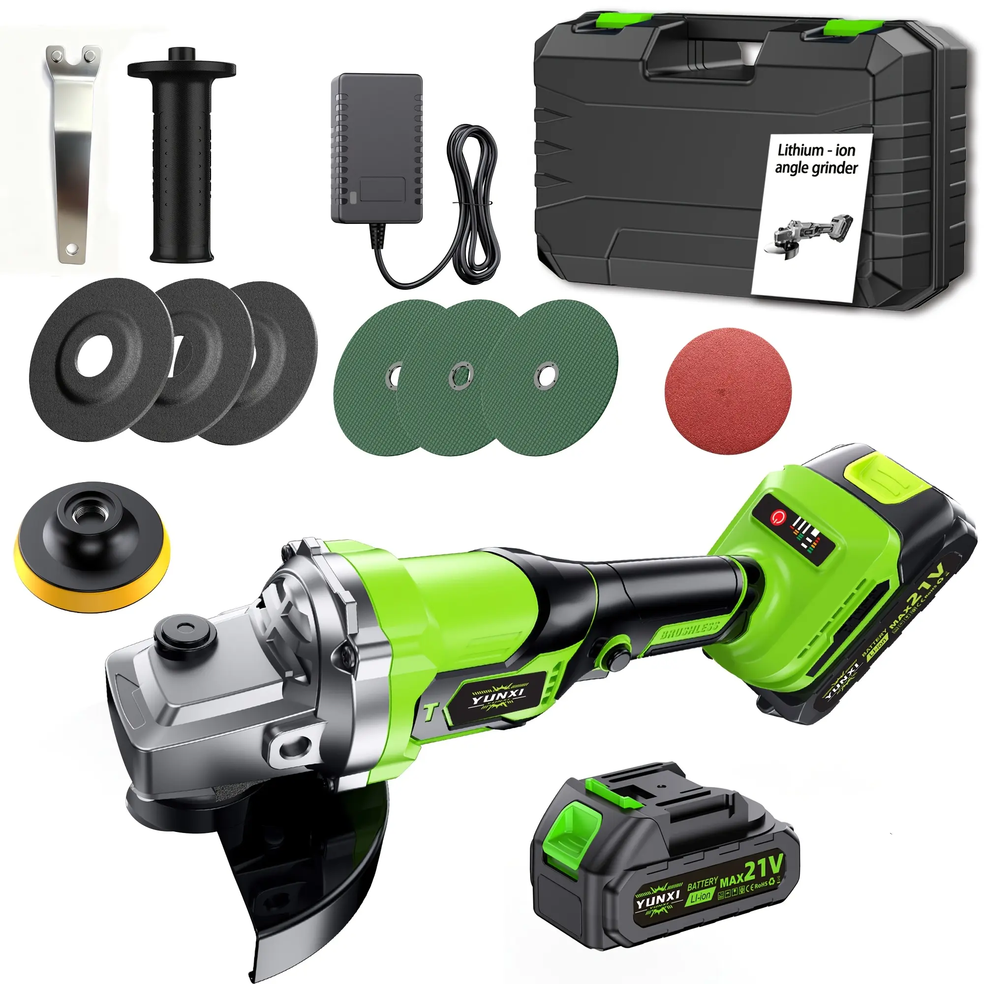 YUNXI 8300-12000r/min New heavy-duty 5/8''angle grinder with lithium ...
