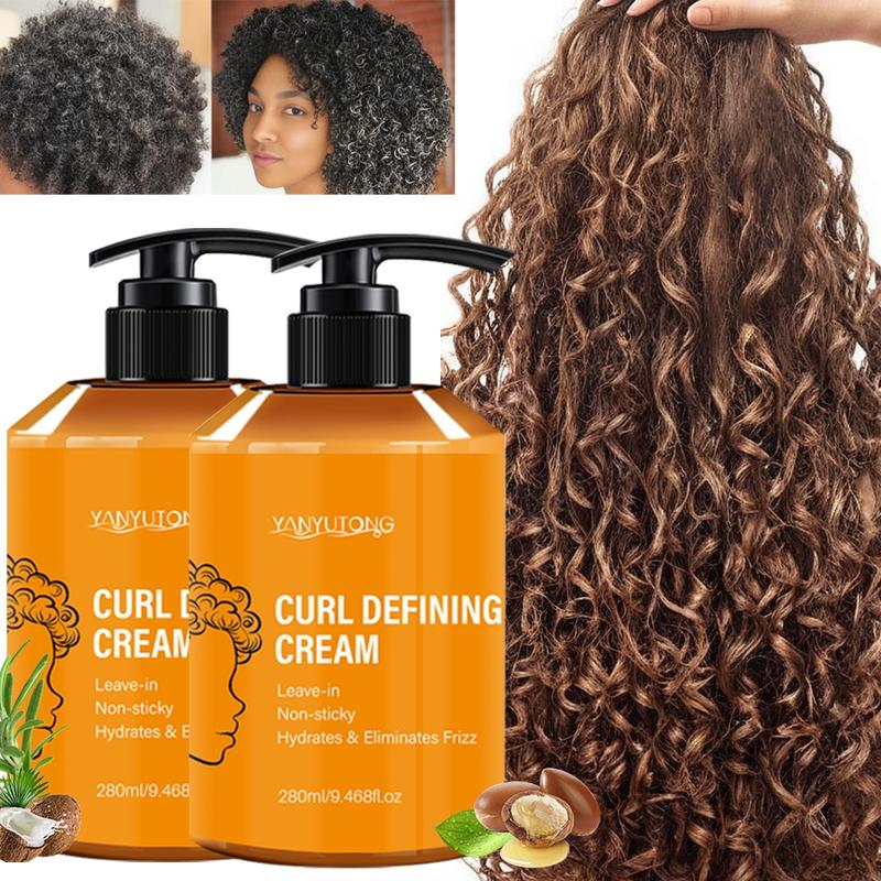 2 Bottles Of Curly Hair Styling Cream, Specially Formulated for Wavy ...