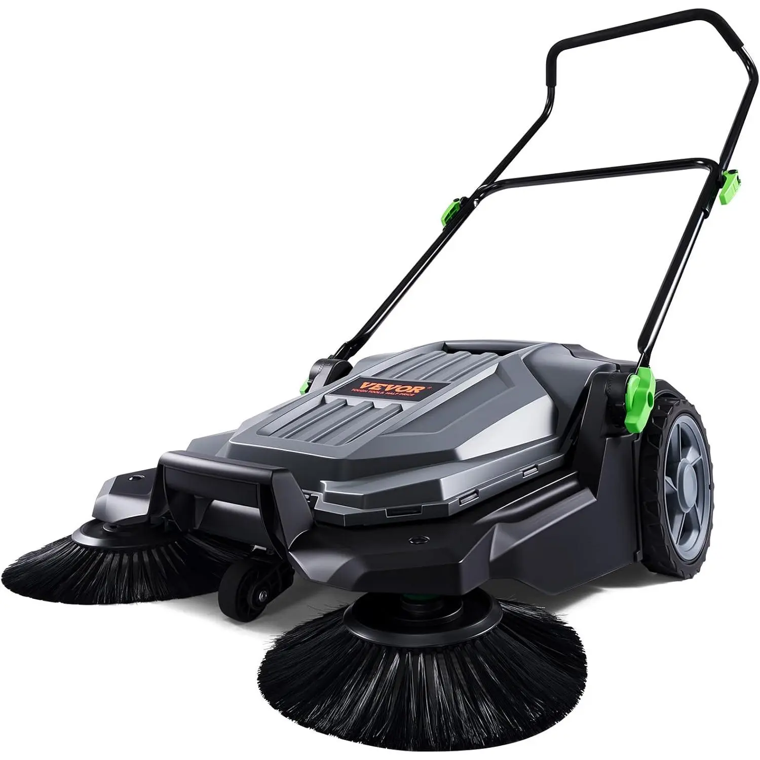 VEVOR Walk-Behind Hand Push Floor Sweeper, 25.6" Sweeping Width Floor ...