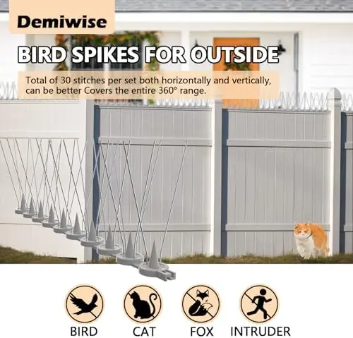 Bird Spikes, 16 Packs Pigeon Deterrent, Stainless Steel Bird Spikes ...