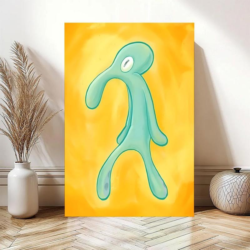 Bold And Brash, Squidward Canvas, Modern Poster Art, Yellow Canvas Art ...