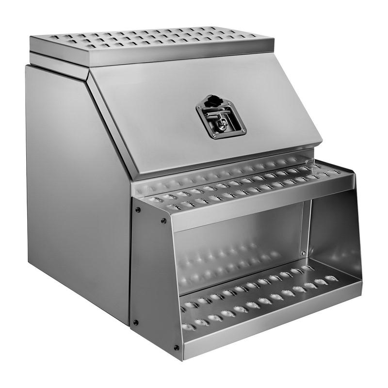 VEVOR Semi-Truck Step Tool Box, 24" x 27.5" x 25.4" Heavy Duty Aluminum ...