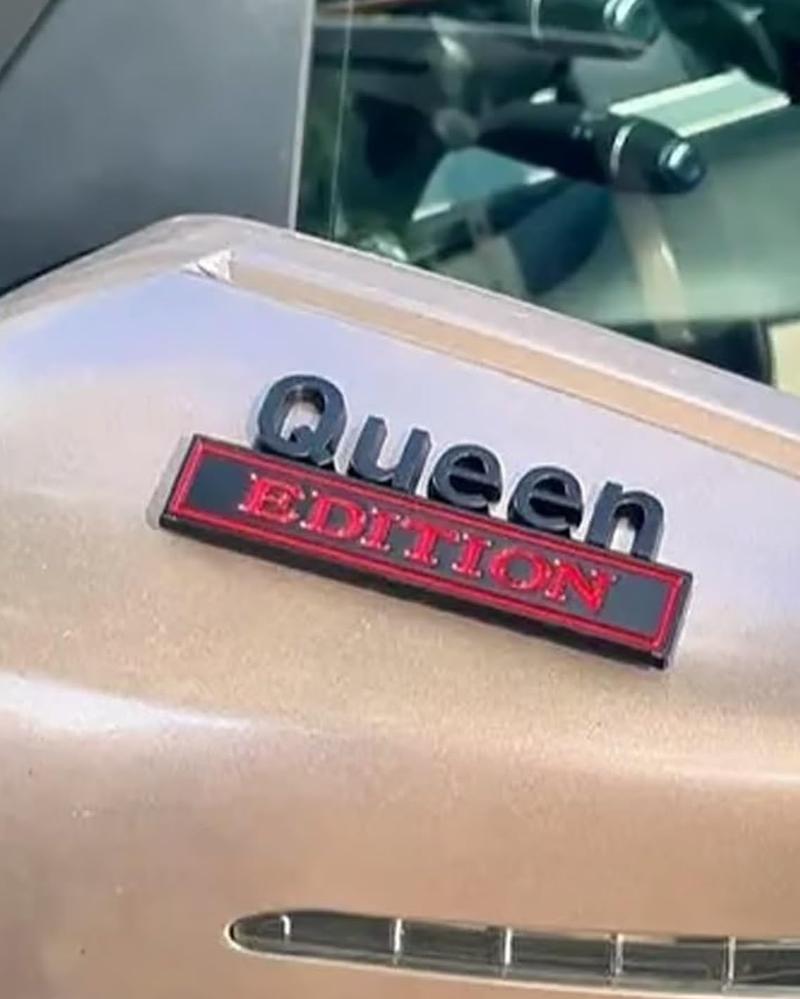 Queen Edition Car Emblem,3D Waterproof Metal Sticker Badge,Funny ...