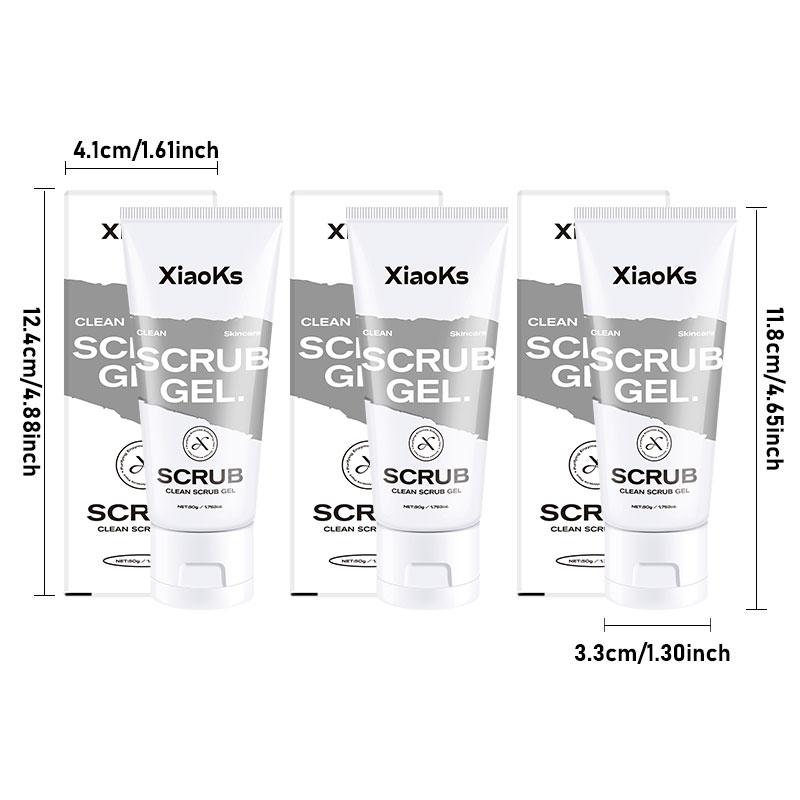 XiaoKs Clean Scrub Gel (3-Pack) with Carbomer & Betaine - 1-Minute Exfoliation, Mild & Gentle ...