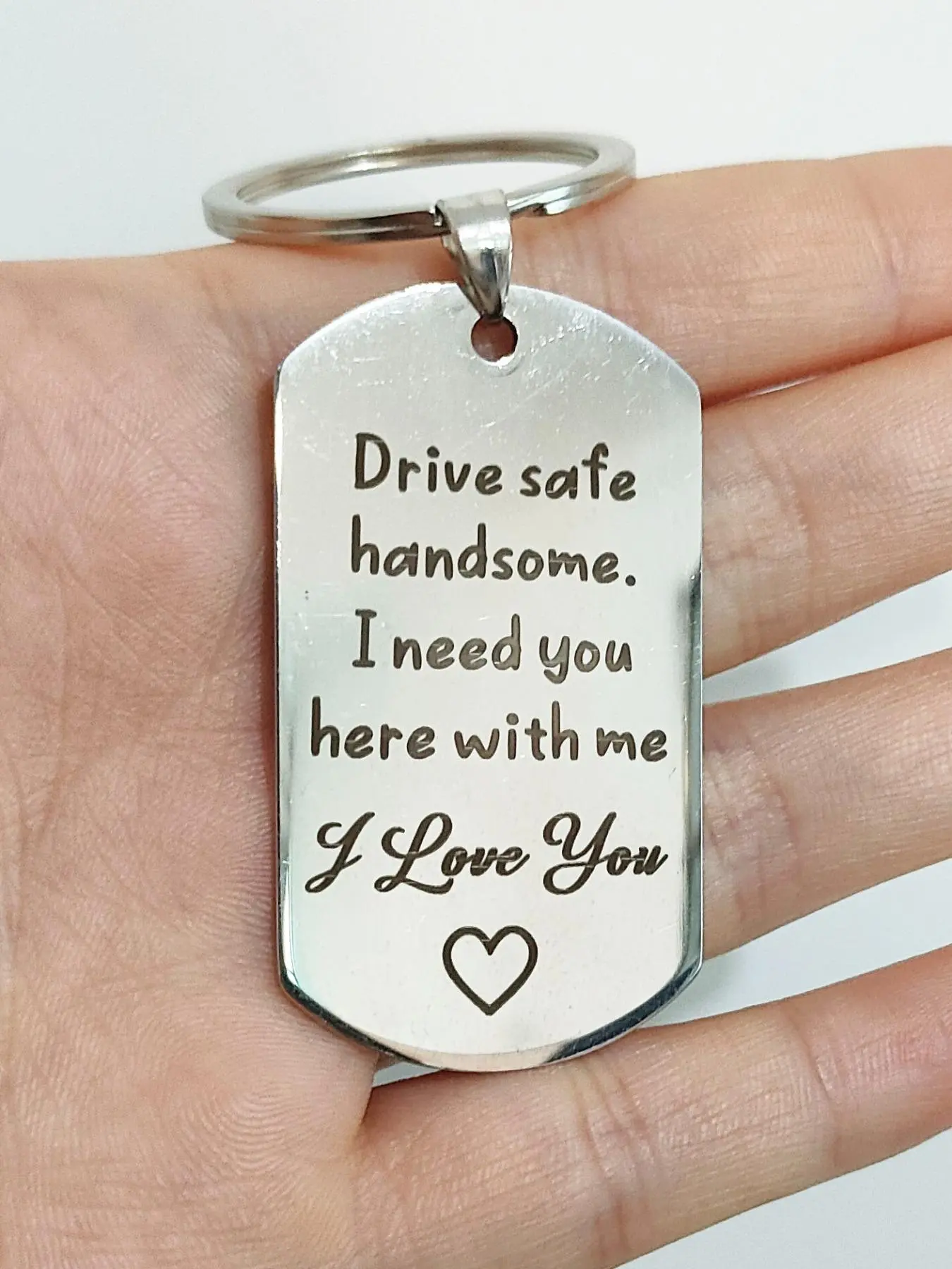 Creative Letter & Slogan Pattern Metal Keychain for Car Keys, Stainless ...