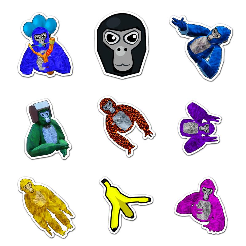 Gorilla Tag Sticker Pack 9 PCS Vinyl, G Car Wall Kid Phone Book ...