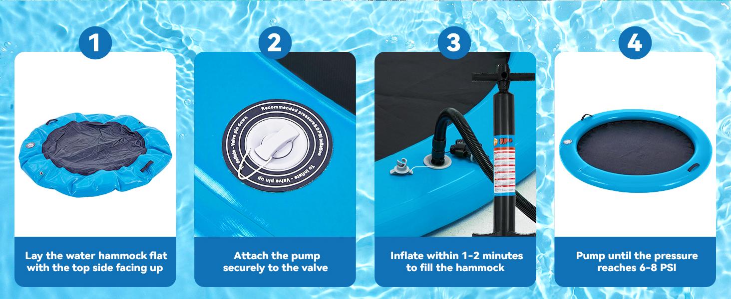 Round Inflatable Floating Dock, Sunchill Float Ring, Hammock Tanning ...