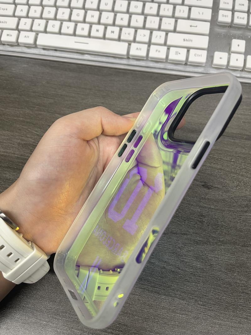 A gradual change laser phone case with digital 10 element design ...