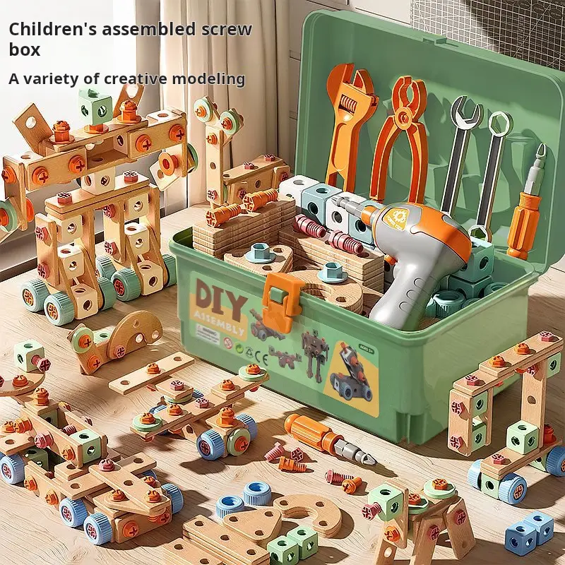 Kids Tool Set with Drill 144Pcs Toddler Tool Set with Toolbox STEM ...