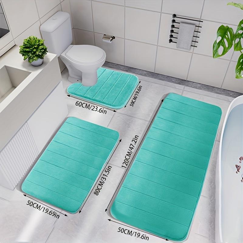 3pcs Memory Foam Strip Bath Mats, Fast Absorbent Washable Bath Mat, Non ...