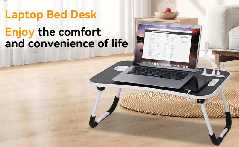 Laptop Bed Desk, Portable Foldable Laptop Table, Lap Desk Tray Table ...