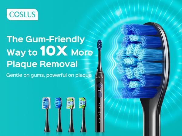 COSLUS C30 Sonic Electric Toothbrush, 41000 VPM, 5 Modes & 3 ...