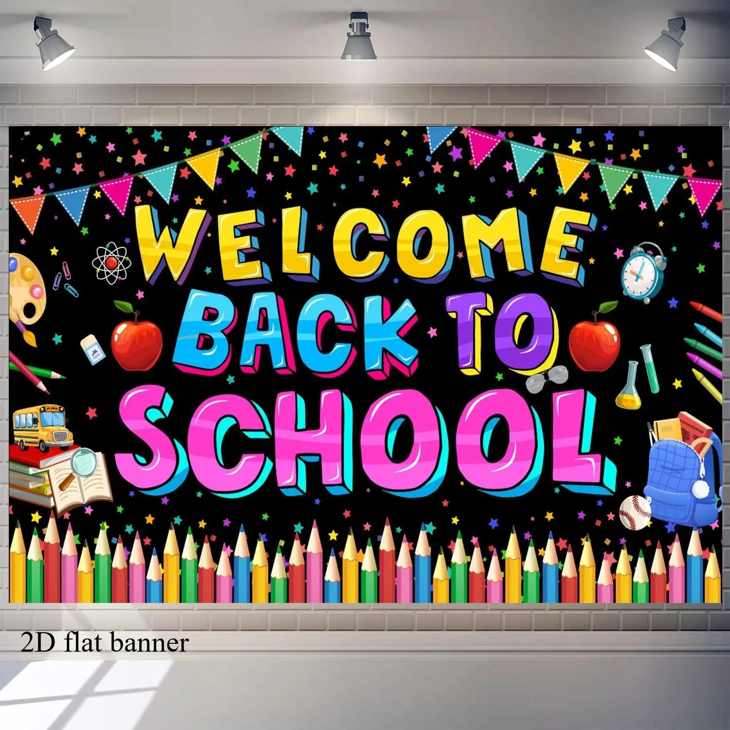 2D flat banner 1 piece Welcome Back to School Banner Backdrop, Back to ...