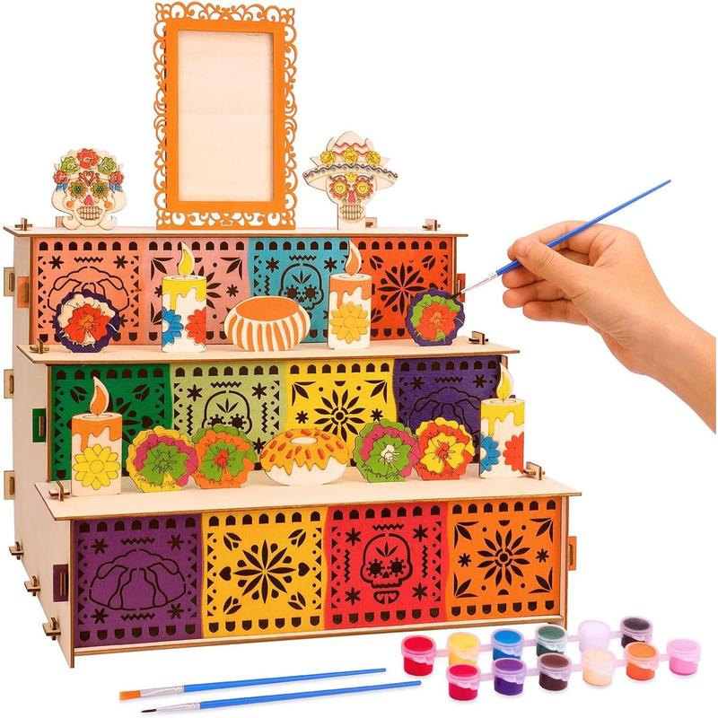 Day of The Ofrenda Box - Dia de Los Muertos Altar Decoration Kit with ...