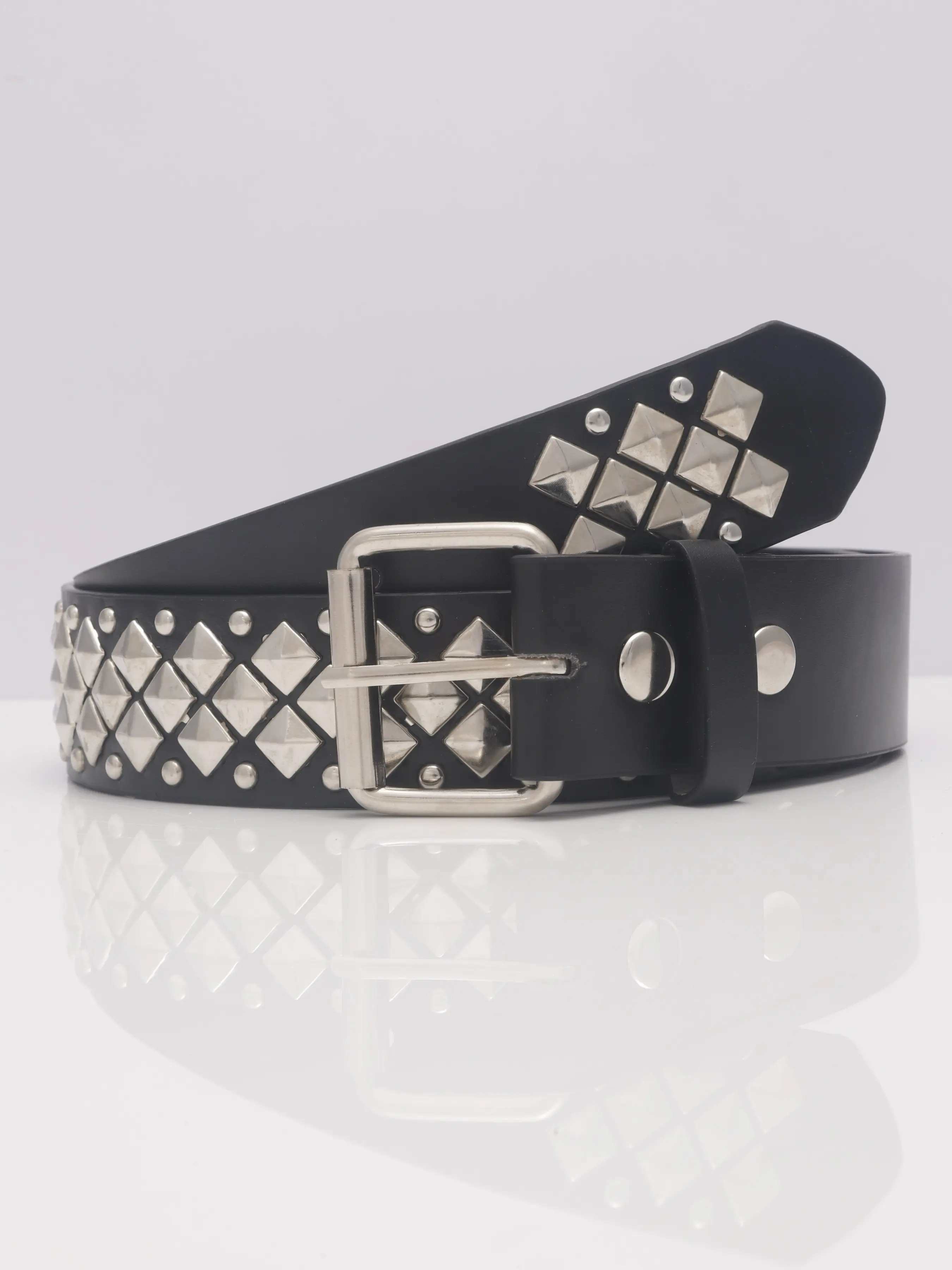 1pc Unisex Y2K Punk Belt with Rhombus Beads and Rivets, Interchangeable ...