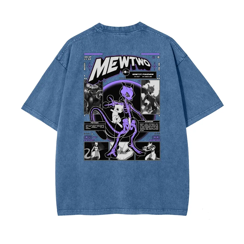 "MEWTWO" Purple Psychic Creature Genetic Design Unisex Plus Size Summer ...