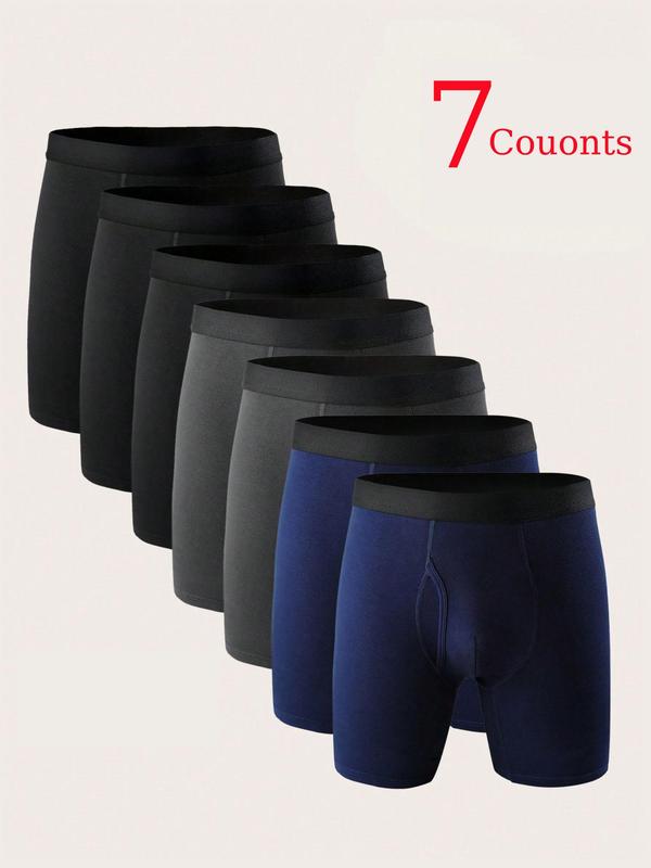 Men's Plain Boxer Briefs, Comfortable Relaxed Fit Mens Underwear ...