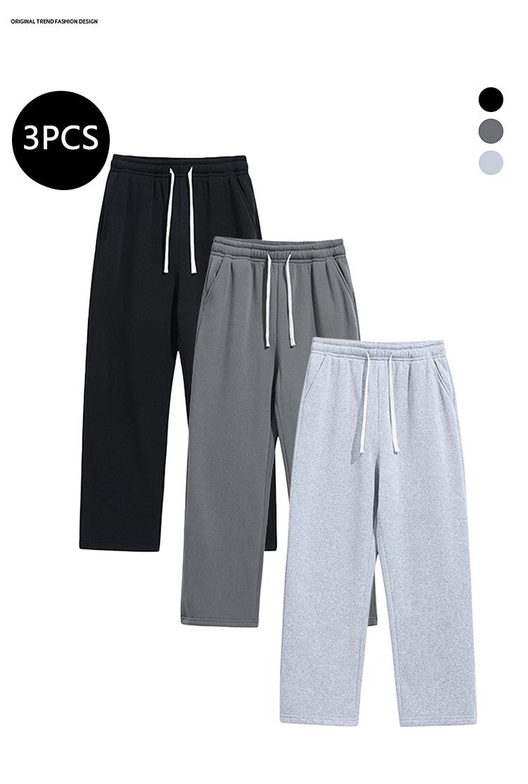 3-Pack Men’s Straight-Leg Casual Pants for Spring/Autumn — Trendy ...