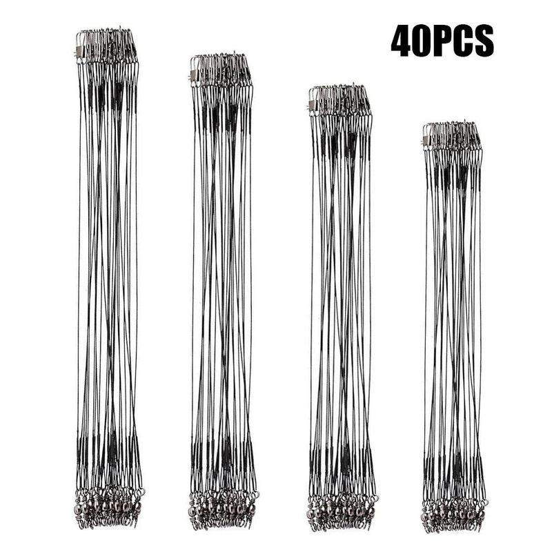 Fishing Tackle Leaders, 40pcs/set Stainless Steel Fishing Leader, Line ...