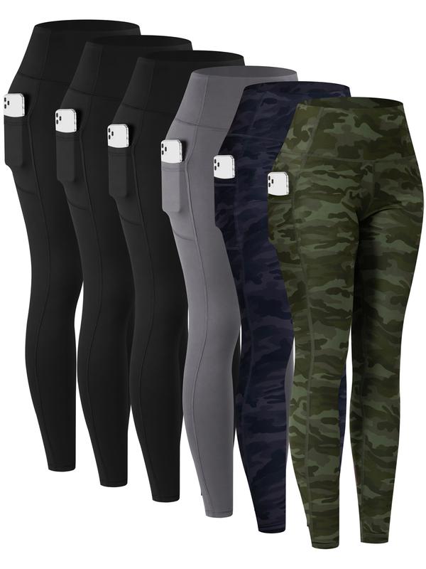 Chrleisure 1 3 6 Pack High Waist Yoga Pants With Pockets Exercise