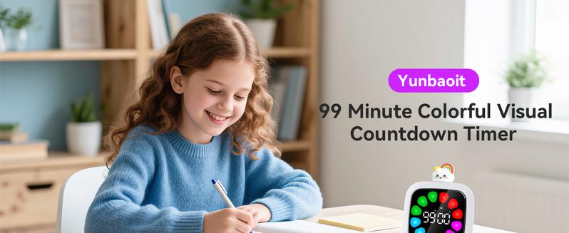 Digital Visual Timer for Kids,Rechargeable 99-Minute Silent Countdown ...