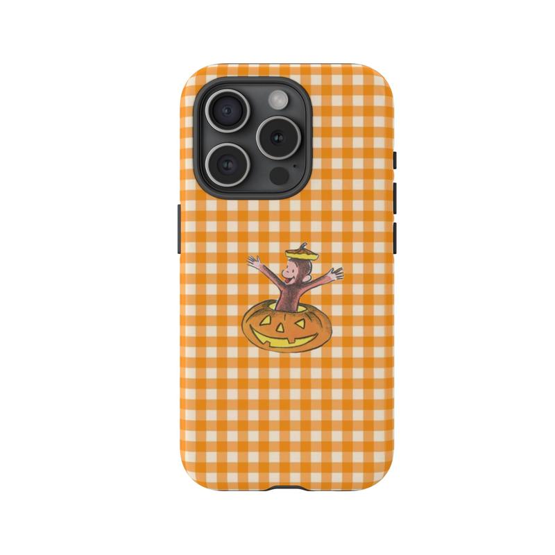 Halloween Pumpkin Tough Phone Case, Curious Georgeee Cute Cartoon ...