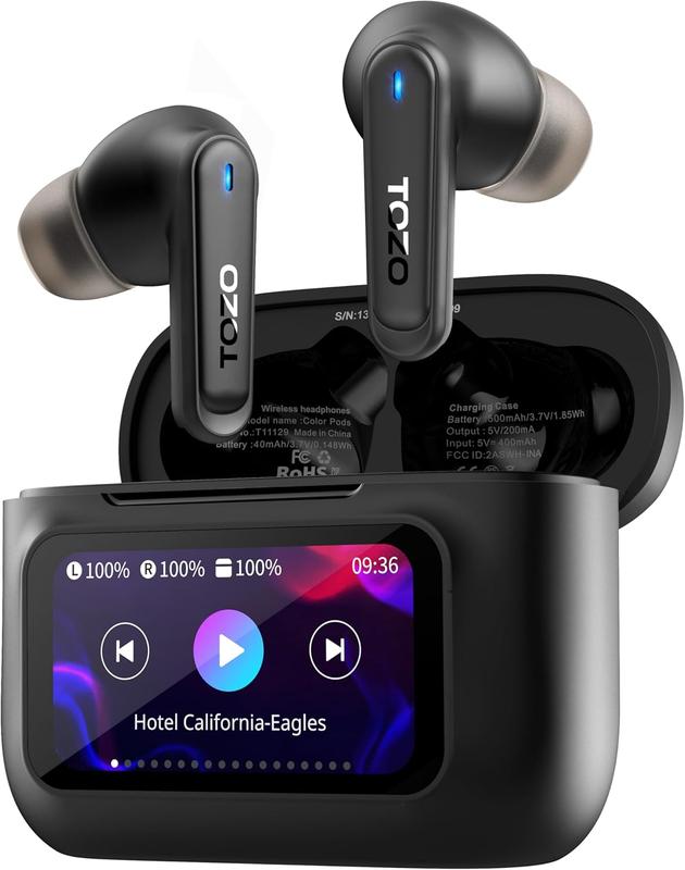 TOZO ColorPods Wireless Earbuds with Touch Screen Active Noise ...